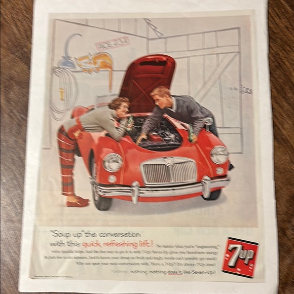 7 up | Art | Vintage 7up Car Advertisement Poster | Poshmark